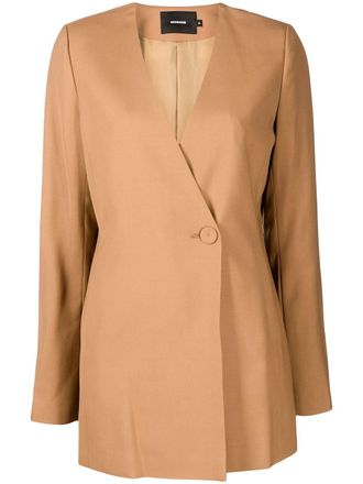 Goodious manteau crois&eacute; &agrave; col v - Marron