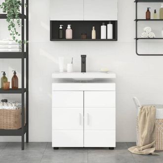 vidaXL Ensemble de Meubles de Salle de Bain TULUM Blanc brillant vidaXL