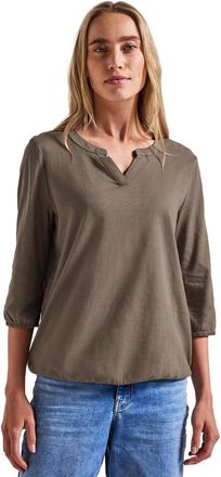 Street One Damen Split Neck Jersey Shirt