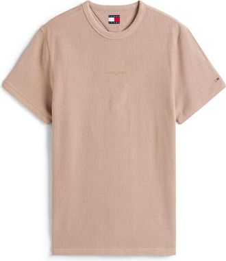Tommy Hilfiger T-Shirt in Waffelstruktur mit kleinem Label-Schriftzug in