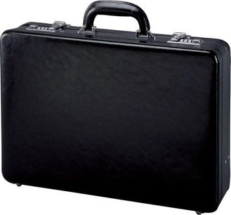 Alassio 41033 - Attachékoffer TAROMINA, aus hochwertigem Leder, ca. 45,5 x 33 x 10 (+2) cm, schwarz