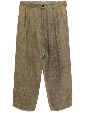 Ziggy Chen pantalon en lin - Vert