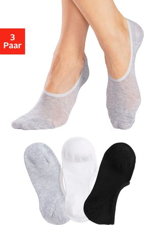 Active By Lascana F&uuml;&szlig;linge LASCANA ACTIVE, Damen, Gr. 35-38, schwarz-wei&szlig; (schwarz, wei&szlig;, grau, meliert), Baumwollmischung, uni und meliert, elastisch, Socken, mit Pike
