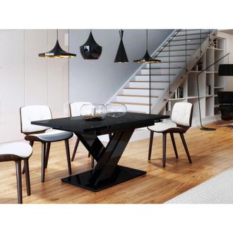 Best Mobilier Bestmobilier - Buriti - table &agrave; manger extensible - noir - 4 &agrave; 6 personnes