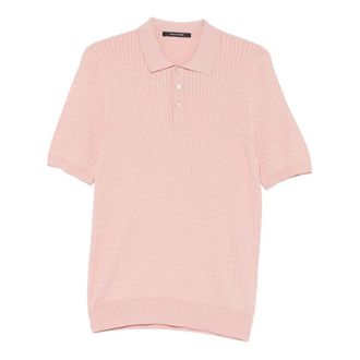 Tagliatore Polo-Shirt aus Zopfstrick - - Tops - Herren - Rosa - XL