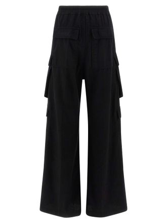 Rick Owens Womens Black Cotton Cargo Pants
