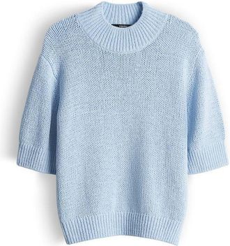 someday Kurzarmpullover Tavery detail aus B&auml;ndchengarn mit weichem Griff Schmale Passform, formstabil mit Strickb&uuml;ndchen