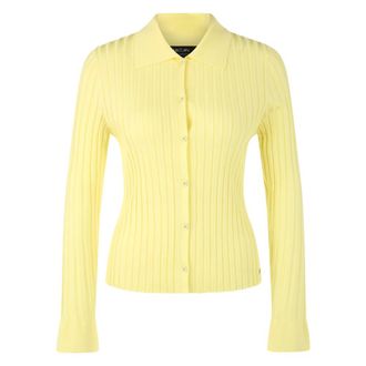 Marc Cain Ripp-Cardigan aus Viskosestretch - - Knitwear - Damen - Gelb - M