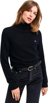 GANT Damen Extrafine Lambswool Rollneck Pullover, Schwarz, L EU