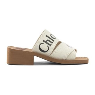 Chlo&eacute; Femme, Chaussures, Blanc, Taille: 38 EU Mule &agrave; talon Woody