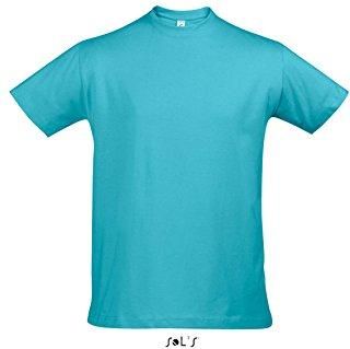 SOLS SolS Imperial - Tee-Shirt Homme Manches Courtes à col Rond - 100% Coton épais - Bleu Atoll - M