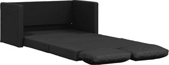 vidaXL Bodensofa mit Schlaffunktion Schwarz 112x174x55 cm Kunstleder - Vidaxl