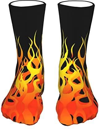 Generic Chaussettes Flammes De Course Chaussettes De Course Agr&egrave;able Mid-Cut Socks Anti-Transpiration Socquettes Courtes Pour Travail Randonn&eacute;es Trekking