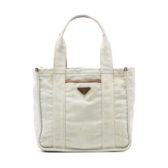 Prada Sac cabas Pre-owned en toile - Femme - Pre-owned - Blanc - Taille: ONE Size