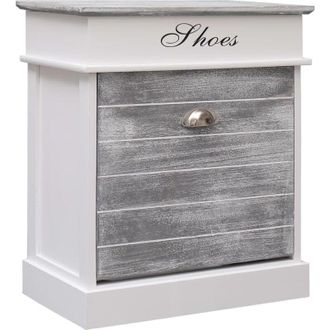vidaXL Vidaxl - Armoire &agrave; chaussures Gris 50 x 28 x 58 cm Bois de Paulownia