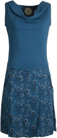 vishes Sommerkleid Kleid Blumen-Muster, Wasserfall-Kragen und Taschen Hippie, Ethno, Goa, Elfen Style