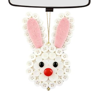 Generico Bastelset mit Kn&ouml;pfen | Set zum Herstellen von Anh&auml;ngern aus Kaninchen, Karotten und Ei | buntes Bastelset f&uuml;r Ornamente | f&uuml;r Anf&auml;nger, Geschenk zu W