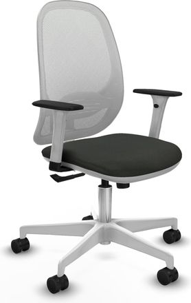 Piqueras y Crespo B&uuml;ro-Schreibtischstuhl mit 1D-Armlehnen, h&ouml;henverstellbare Lendenwirbelst&uuml;tze, ausgestattet mit 3 Positionen und Schneideschaum, Wei&szlig;/Schwarz