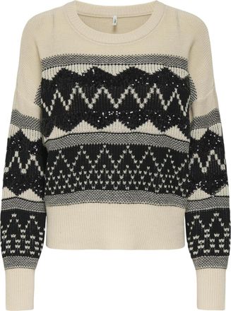 Only Onlmeline Ls Sequin O-Neck KNT