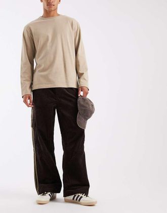 adidas Originals Adicolor - Pantalon cargo en velours c&ocirc;tel&eacute; - Caf&eacute; aurore-Marron