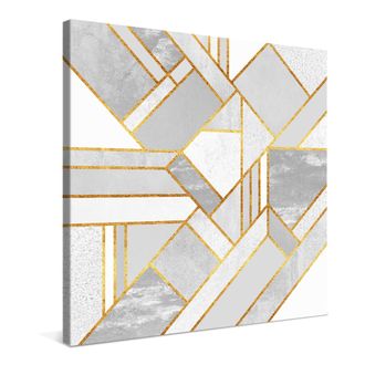 Picanova Gold City 80x80cm - Premium Leinwanddruck - Kunstdruck Auf 2cm Holz-Keilrahmen Für Schlaf- Und Wohnzimmer Von Elisabeth Fredriksson