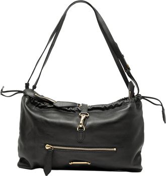 Burberry Hobo Bags - Leather Big Crush Shoulder Bag - Gr. unisize - in Schwarz - f&uuml;r Damen