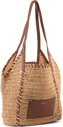 Suncoo Sac &eacute;paule Amesi en raphia et cuir