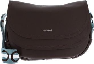 Coccinelle Cuir sac à épaule bandoulière Raquel Crossbody Bag Brunette/Arctic Blue marron foncé