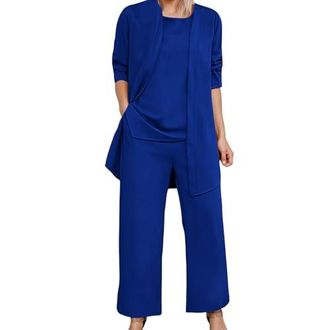 Generic MODSGUE Tenue de voyage 2 pièces pour femme, ensembles assortis, col rond, t-shirt, basique, hauts, jambes larges, pantalon, combinaison de loisirs, c