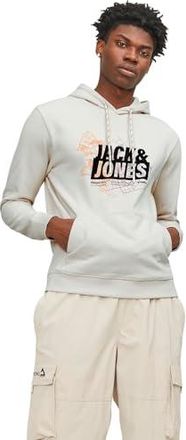 Jack & Jones Sweat à Capuche Jcomap avec Logo Sn, Beige Clair, M Homme