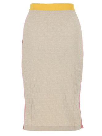 Fendi Cotton and Silk Skirt - Beige