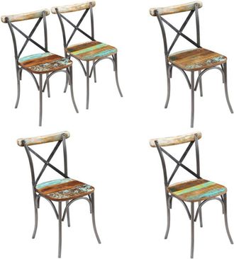 vidaXL Vidaxl - Chaises à manger lot de 2 bois de récupération solide - Chaise à Manger - Chaise Design - Chaise Industrielle - Chaise Vintage - Mobilier