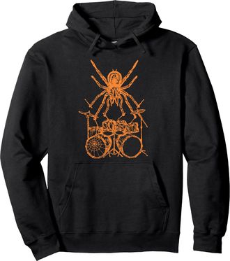 Seembo Spinne spielt Schlagzeug Lustiger Schlagzeuger Animal Rock Musiker Pullover Hoodie