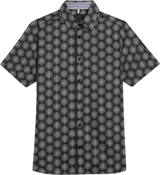 Ted Baker Pearsho Kurzarm-shirt Mit Kreis-geometrie, Schwarz