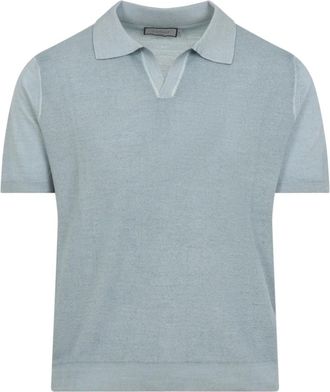 Canali Homme, Tops, Vert, Taille: S Polo &agrave; Col Ouvert