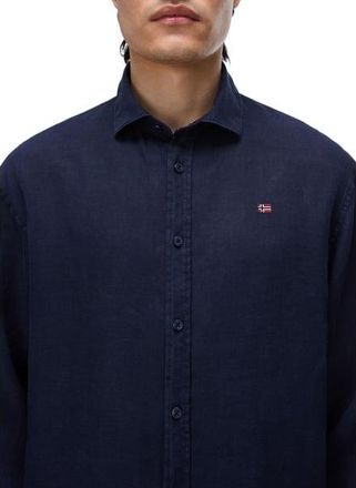 Napapijri Chemise droite &agrave; manches longues en lin