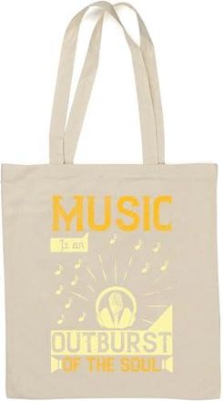 Generic Music is an outburst of the soul Artist Slogan Sac fourre-tout en coton naturel Blanc