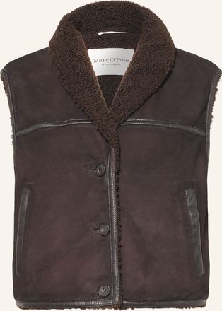 Marc O'Polo Marc Opolo Lederweste Mit Kunstfell braun