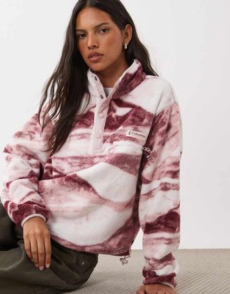 Columbia Helvetia II Summits Cropped-Fleece mit halber Druckknopfleiste in Rosa