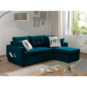 Best Mobilier Bestmobilier - Astoria - beidseitig montierbar - schlaffunktion und bettkasten - zeitgen&ouml;ssischer stil- 4 sitze - entenblau