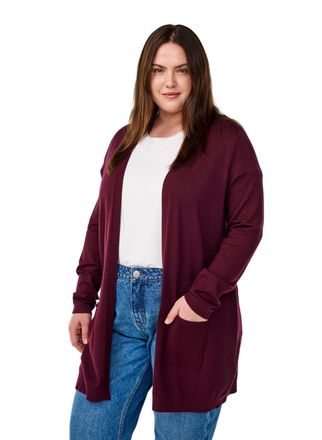 Zizzi Frauen Große Größen Strickjacke Viskosemischung S. Gr XL Winetasting - Plus Size Damenkleidung