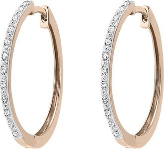 Edenly Creolen mit halbem Diamantbesatz- Noa - Roségold, 18 Karat, mit Diamanten