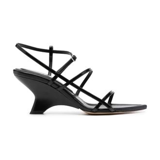 Gia Borghini Schwarze Leder Keil Maultiere Pumps - - Shoes - Damen - Schwarzk - 39 EU