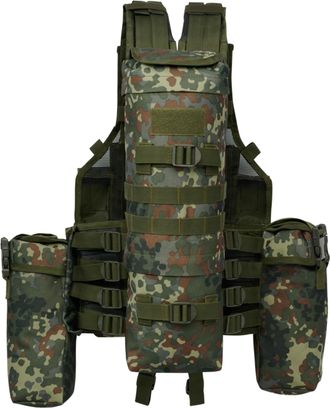 Brandit Herren Tactical Vest, Flecktarn, OS