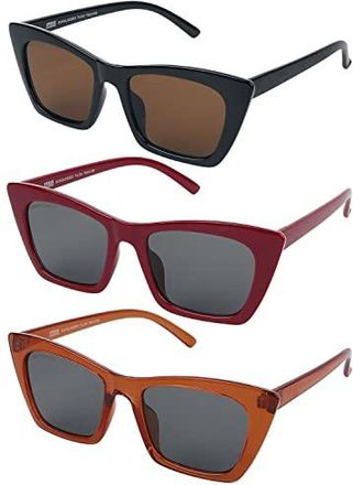 Urban Classics Unisex Sunglasses Tilos 3-Pack dark red/black/orange, one size