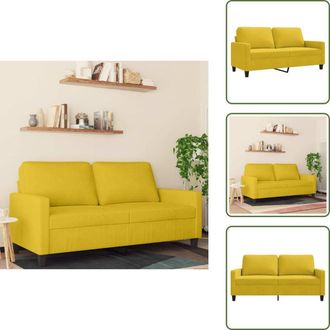 vidaXL 2-Sitzer-Sofa Gelb 140 cm Samt - Samtsofa - 2-Sitzer Sofa - Wohnzimmersofa - Gelbes Sofa - Modernes Sofa - The Living Store