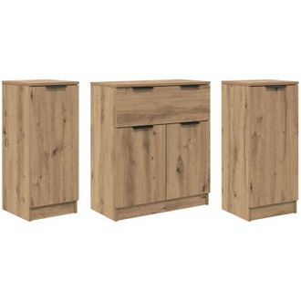 vidaXL Sideboard mit Schubladen 3 pcs Artisan-Eiche Holzwerkstoff vidaXL