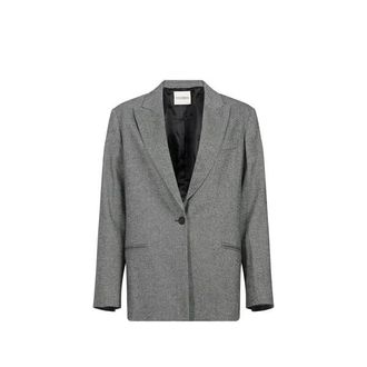 Closed Blazer contemporain en laine vierge m&eacute;lang&eacute;e