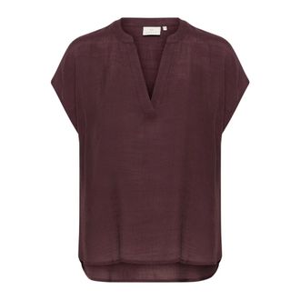Kaffe Femme, Blouses et Chemises, Brun, Taille: 48 FR Chemisier &Eacute;l&eacute;gant avec Col en V