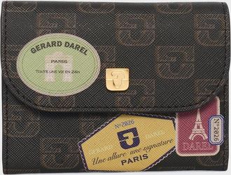 Gerard Darel Mini portefeuille en toile enduite et cuir sign&eacute; de patchs imprim&eacute;s - XS - Multicolore